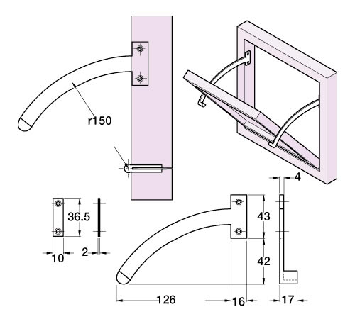 Quadrant Arm Stays Polished Chrome Finish IronmongeryDirect Same