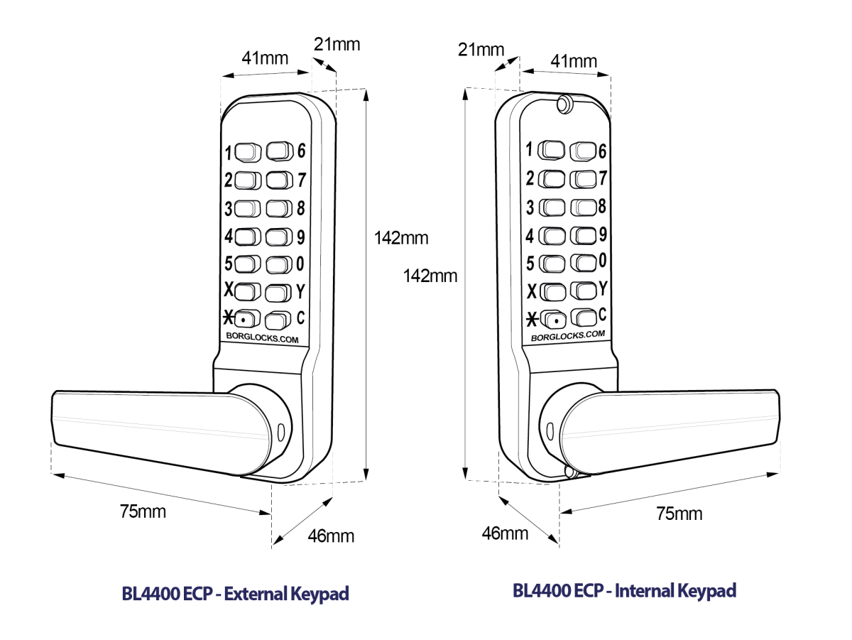 Borg BL4441 External Marine Grade Easicode Pro Back to Back Push Button ...
