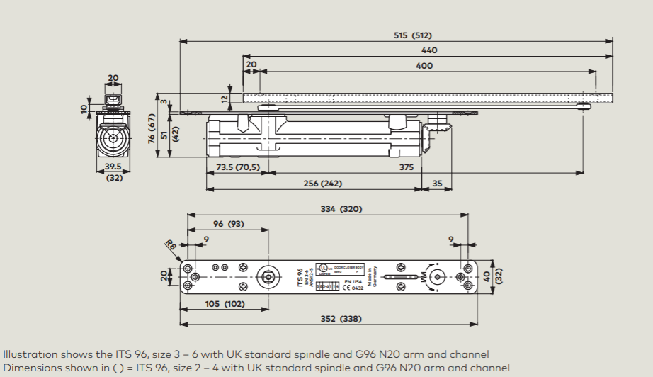DORMA ITS96 Concealed Fire Door Closer - Power Size 2-4 ...