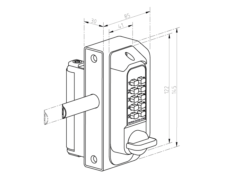 Borg BL3080 External Marine Grade Easicode Pro Push Button Code Lock ...