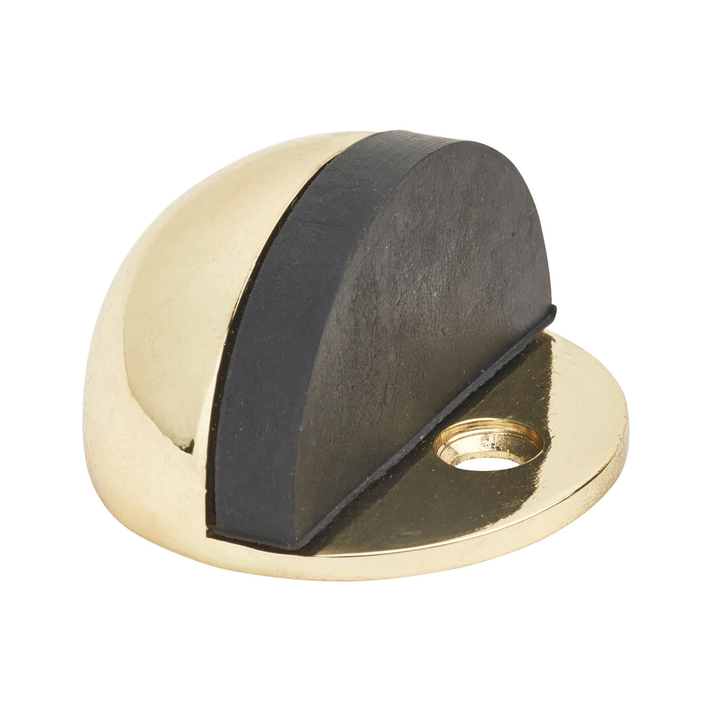 Half Moon Floor Door Stop - 45mm - Polished Brass | IronmongeryDirect