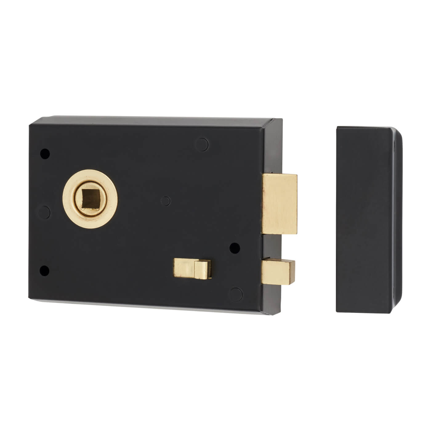 Rim Lock - With Snib - Antique Black Iron | IronmongeryDirect