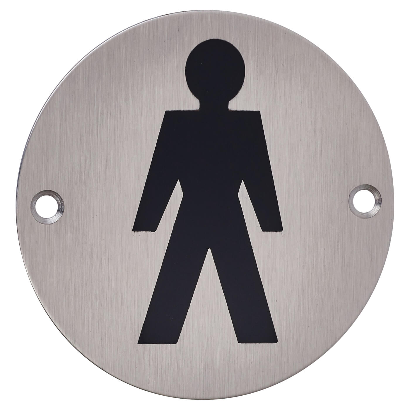 Mens Toilet Sign - 75mm - Satin Stainless Steel | IronmongeryDirect
